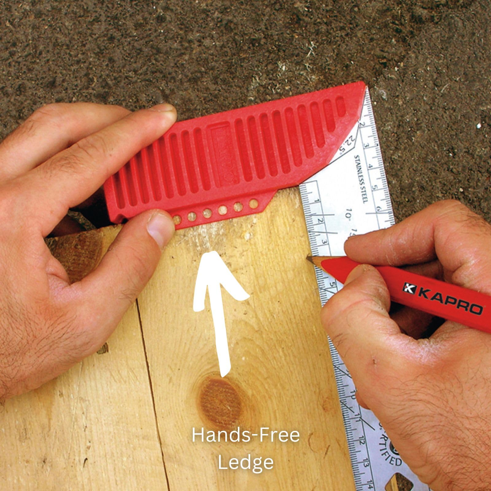 Kapro - 309 LEDGEND Try & Mitre Square - With Stainless Steel Blade & Polycast Handle - Features Beveling Angle Markings, Hands-Free Ledge, Inch and Centimeter Gradations - 12 Inch