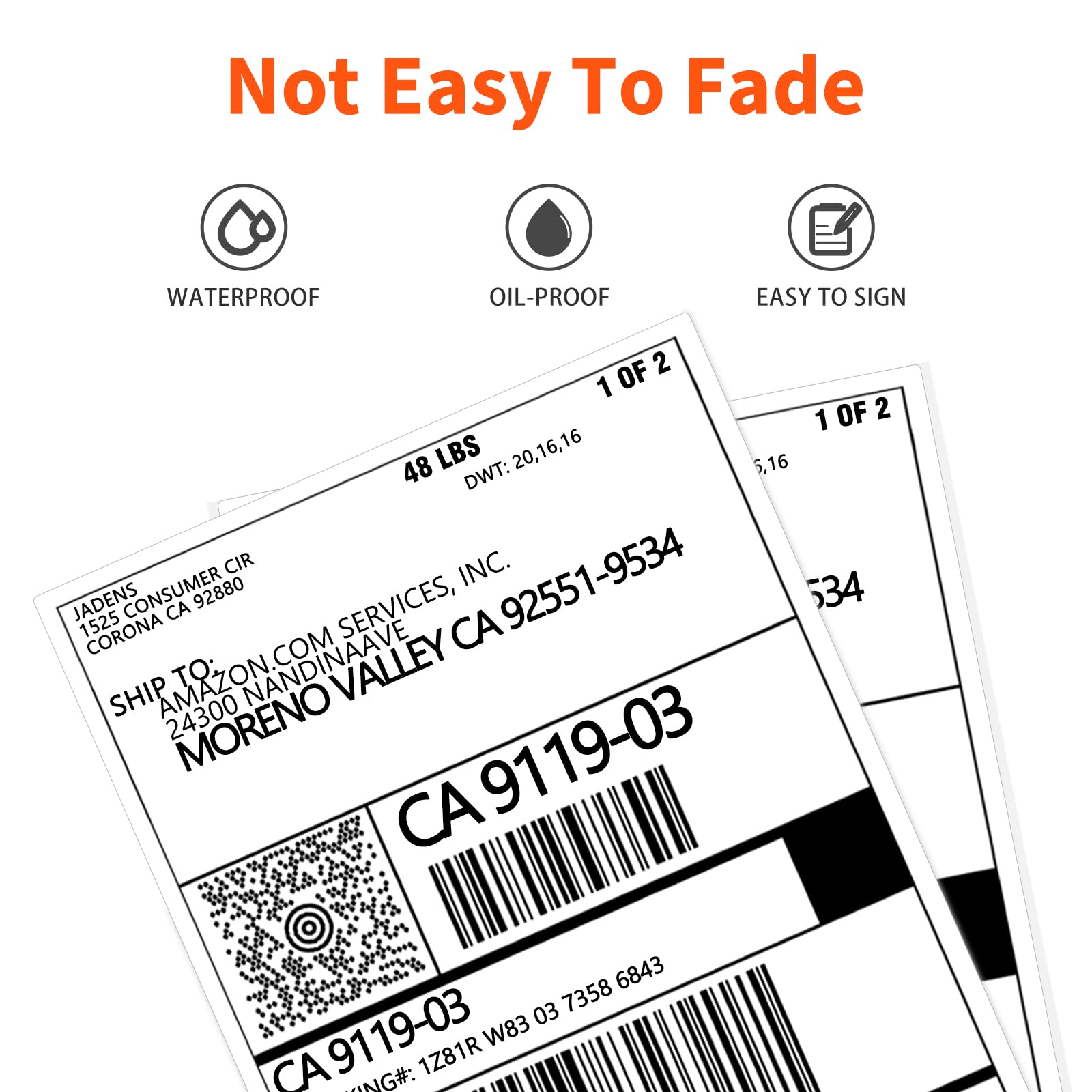 JADENS 4x6 Thermal Labels - 350 Labels, Compatible with Rollo, Brother, Zebra and Most Thermal Printer, Perforated, Commercial Grade, Doesn't Compatible with Dymo
