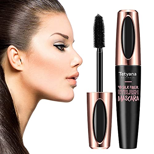 4D Silk Fiber Lash Mascara Waterproof, Luxuriously Longer, Thicker, Voluminous Eyelashes, Long-Lasting, Dramatic Extension, Smudge-proof, Hypoallergenic Formula