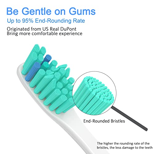 Replacment Brush Heads Compatible with Philips Sonicare E-Series Essence, Xtreme, Elite, Advance, and CleanCare Electric Toothbrush, Toothbrush Replacment Heads Refills, 6 Pack