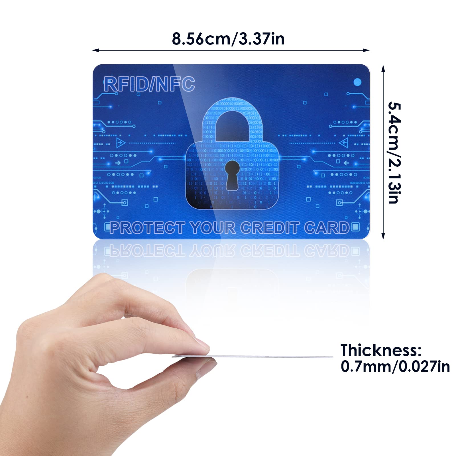 TIESOME RFID Blocking Cards, 6 Pieces Credit Card Passport Protector NFC Bank Blocker Protection for Entire Wallet Shield Men Women
