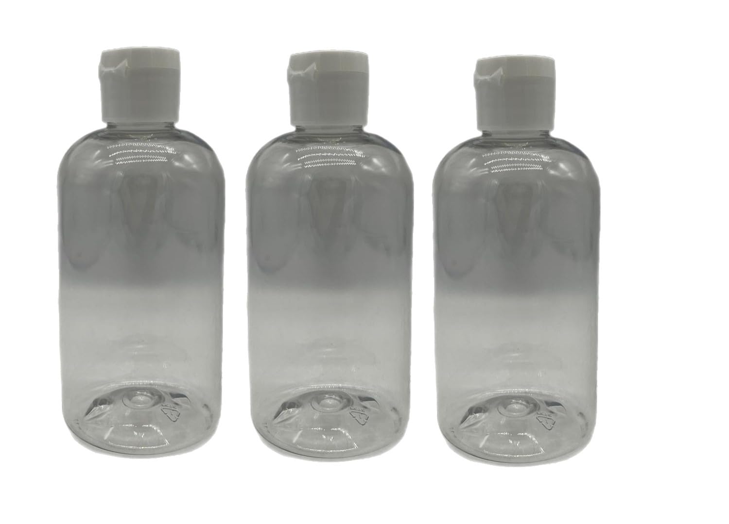 Natural Farms 8 oz Clear Boston BPA FREE Bottles - 3 Pack Empty Refillable Containers - Essential Oils Cleaning Products - Aromatherapy | White Snap Cap - Made in the USA