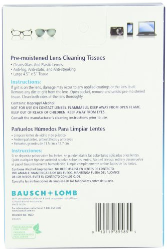 Bausch & Lomb Sight Savers Premoistened Lens Cleaning Tissues - 100 Count, 2 pk.