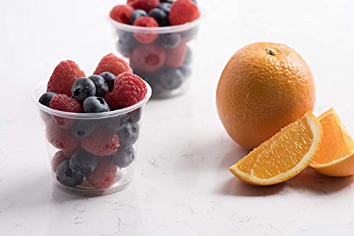 Comfy Package [Case of 10/100 Count] 5.5 oz. Plastic Disposable Portion Cups with Lids Soufflé Cups