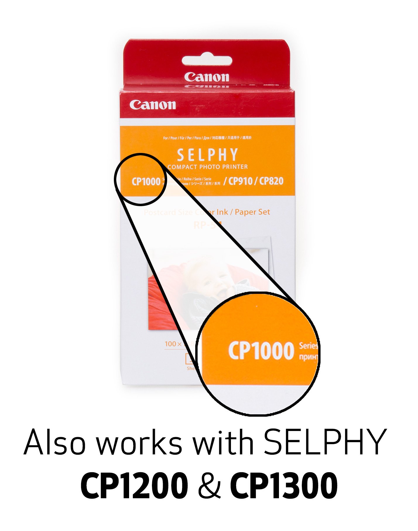 Canon RP-54 Color Ink/Paper Set, Compatible with SELPHY CP910/CP1200/CP1300