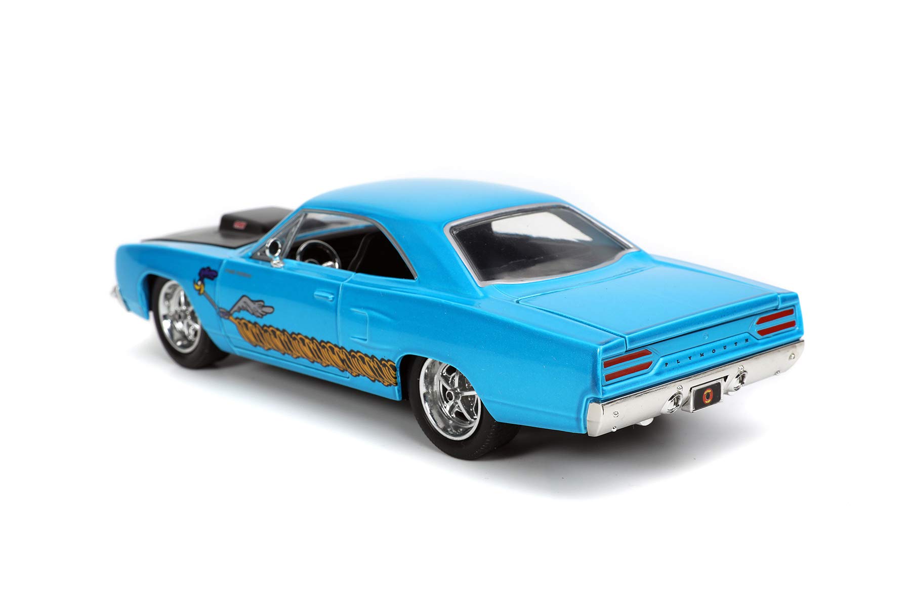 1970 Plymouth Road Runner with Wile E. Coyote Figure, Looney Toons - Jada Toys 32038/4 - 1/24 Scale Diecast Model Toy Car