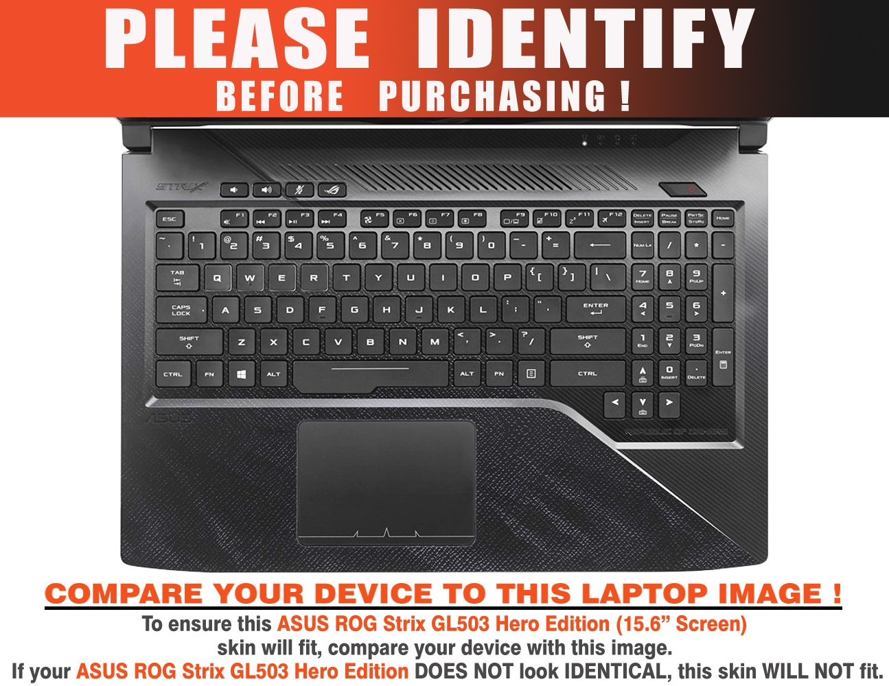 Decalrus - Protective Decal Space Skin Sticker for Asus ROG Strix GL503 (Hero Edition) (15.6" Screen) case Cover wrap ASrogGl503_15-152