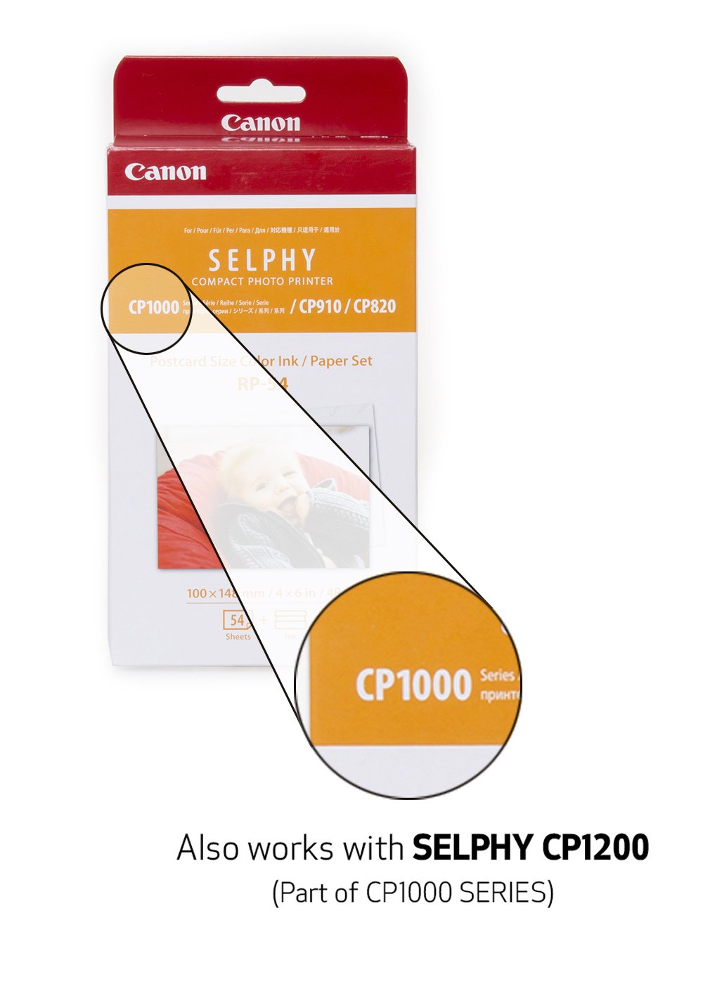 Canon RP-54 Color Ink/Paper Set, Compatible with SELPHY CP910/CP1200/CP1300