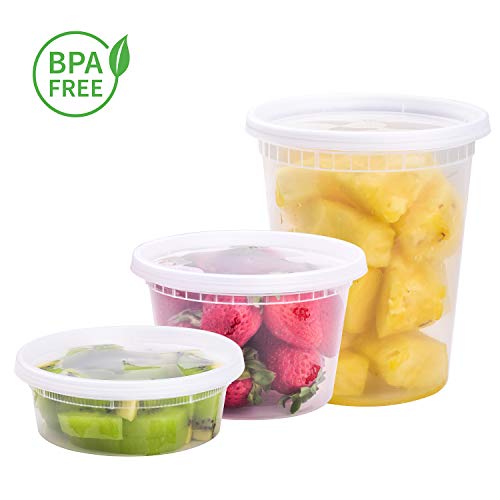 TashiBox [8 oz,16oz,32oz,48Sets,16Sets each size Plastic food storage containers with lids airtight,BPA Free,Microwave/Dishwasher/Freezer Safe