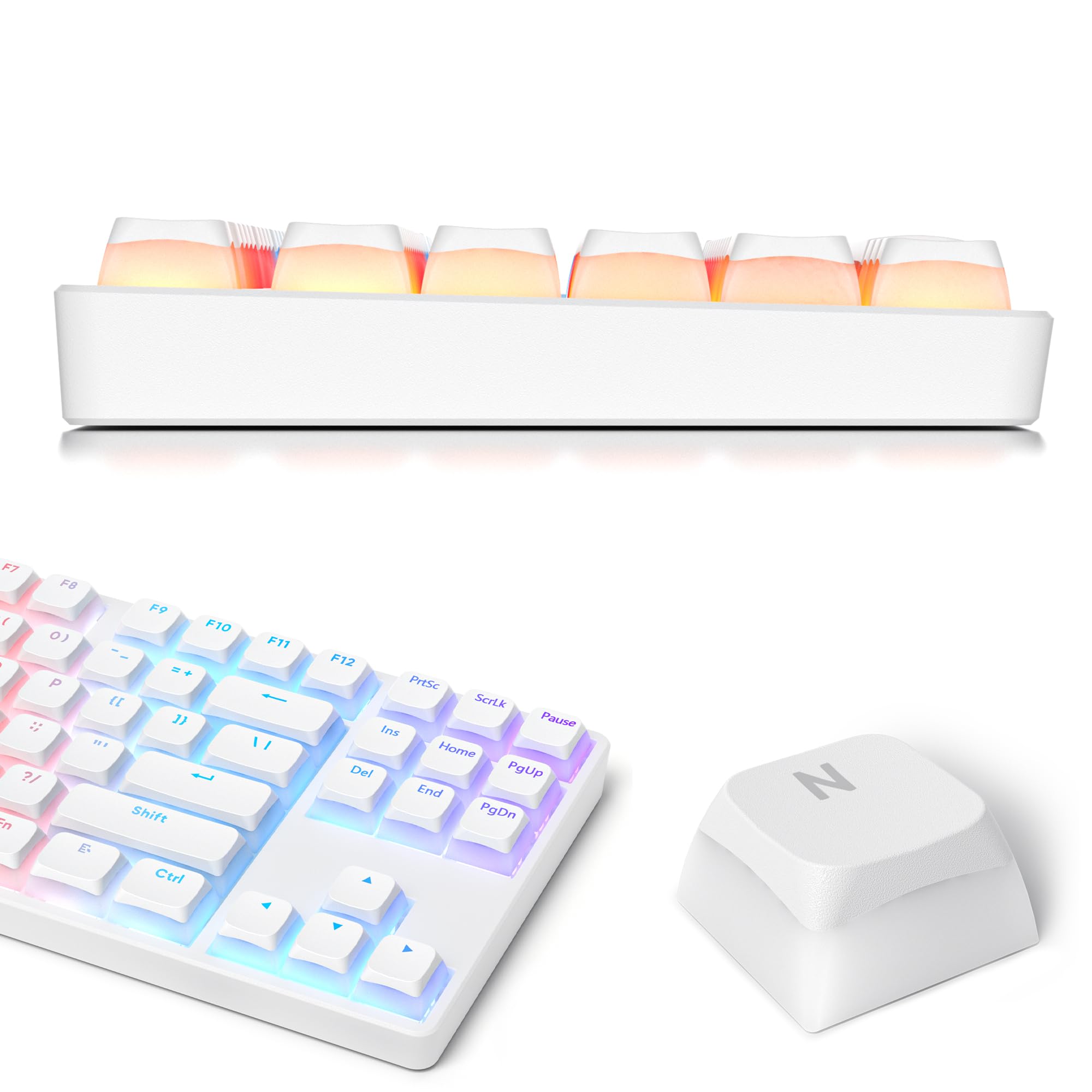 Ussixchare PBT Pudding Keycaps Set 117 Keys, Double Shot Translucent XDA Profile for ISO & ANSI Layout 61/68/84/87/104 Keys Mechanical Keyboard