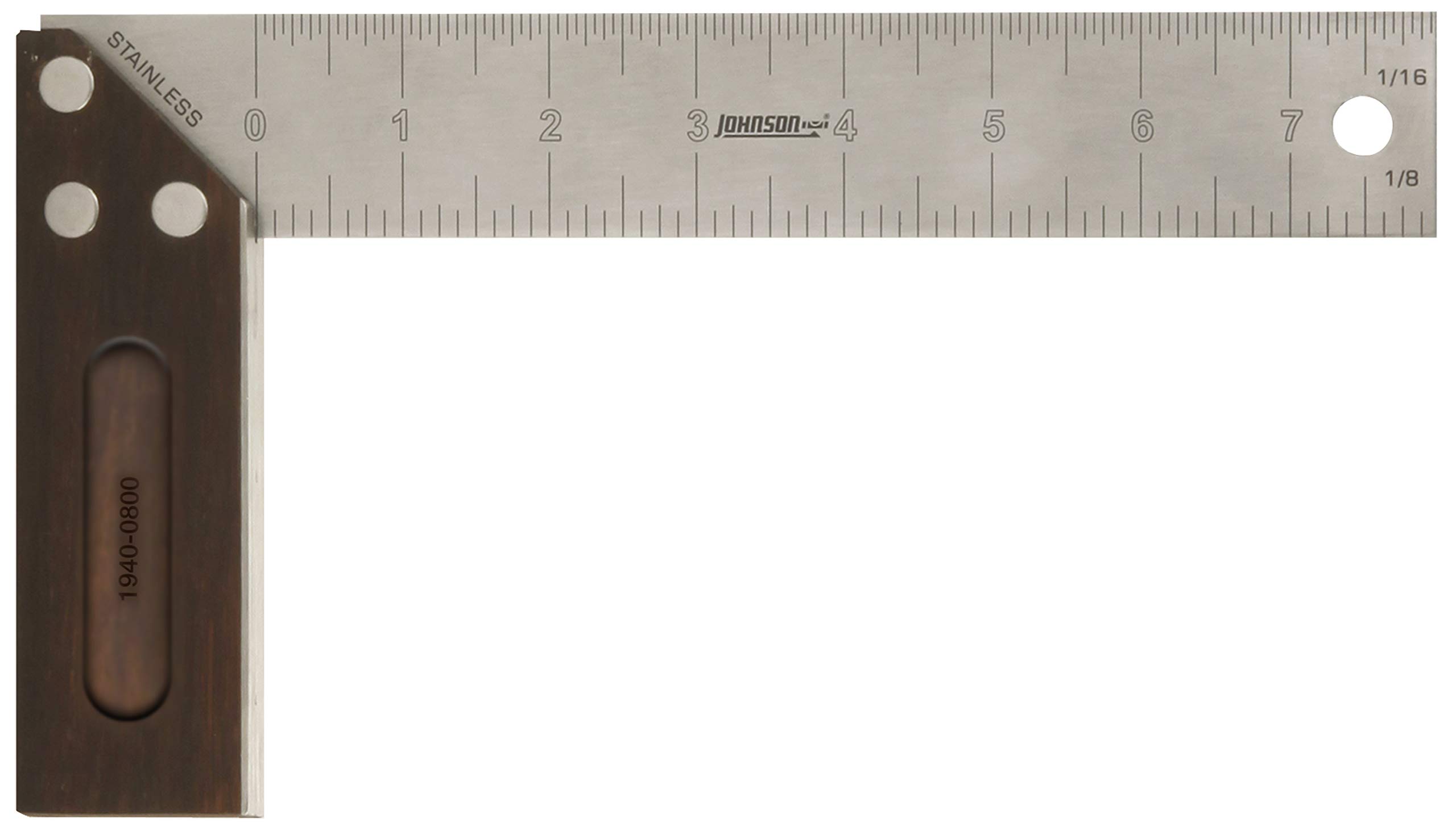 Johnson Level & Tool 1940-0800 Professional Carbonized Bamboo Try Square, 8", Bamboo Finish, 1 Square