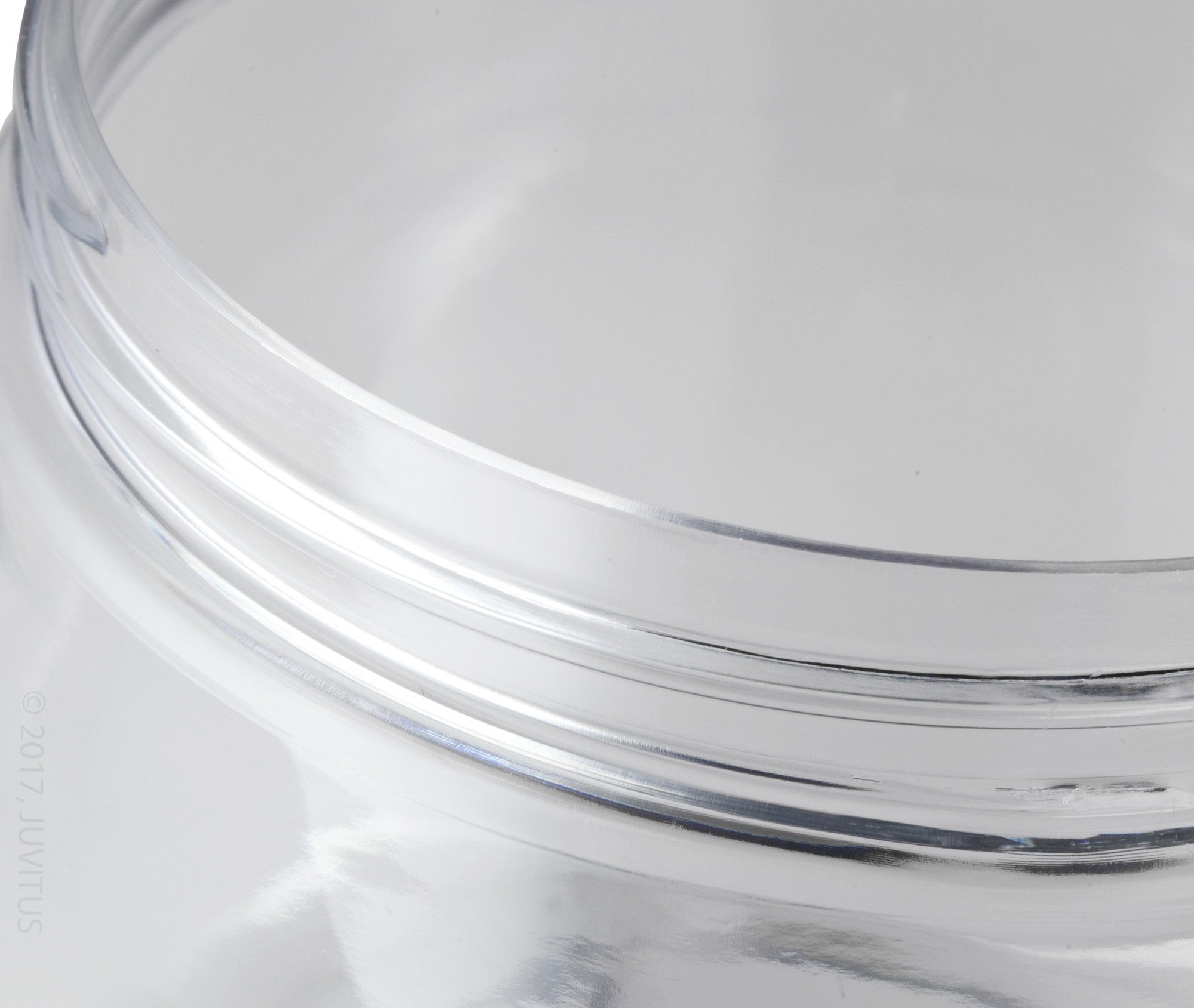 8 oz Clear PET Plastic Low Profile Jar Gold Metal Overshell Lid (6 Pack) Refillable Empty Storage Containers