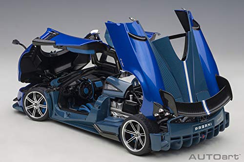 Autoart Pagani Huayra BC Blu Francia/Candy Blue Metallic with Carbon Accents 1/18 Model Car