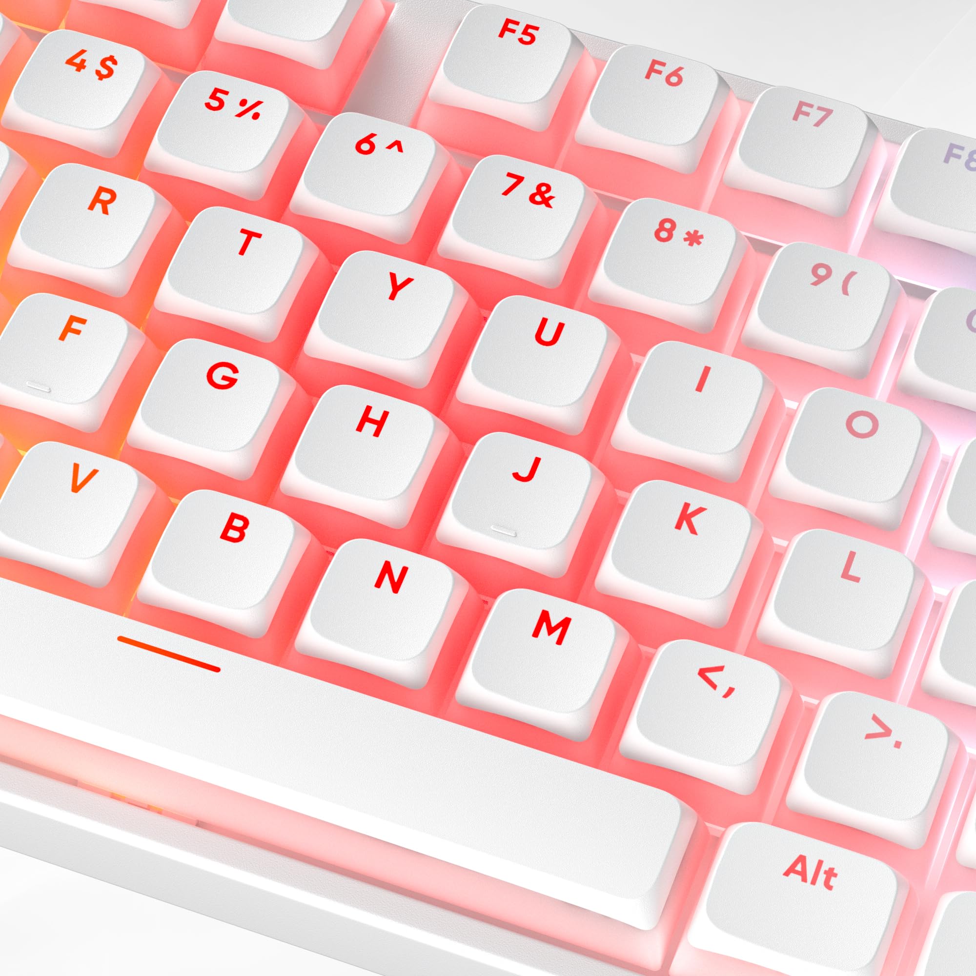 Ussixchare PBT Pudding Keycaps Set 117 Keys, Double Shot Translucent XDA Profile for ISO & ANSI Layout 61/68/84/87/104 Keys Mechanical Keyboard