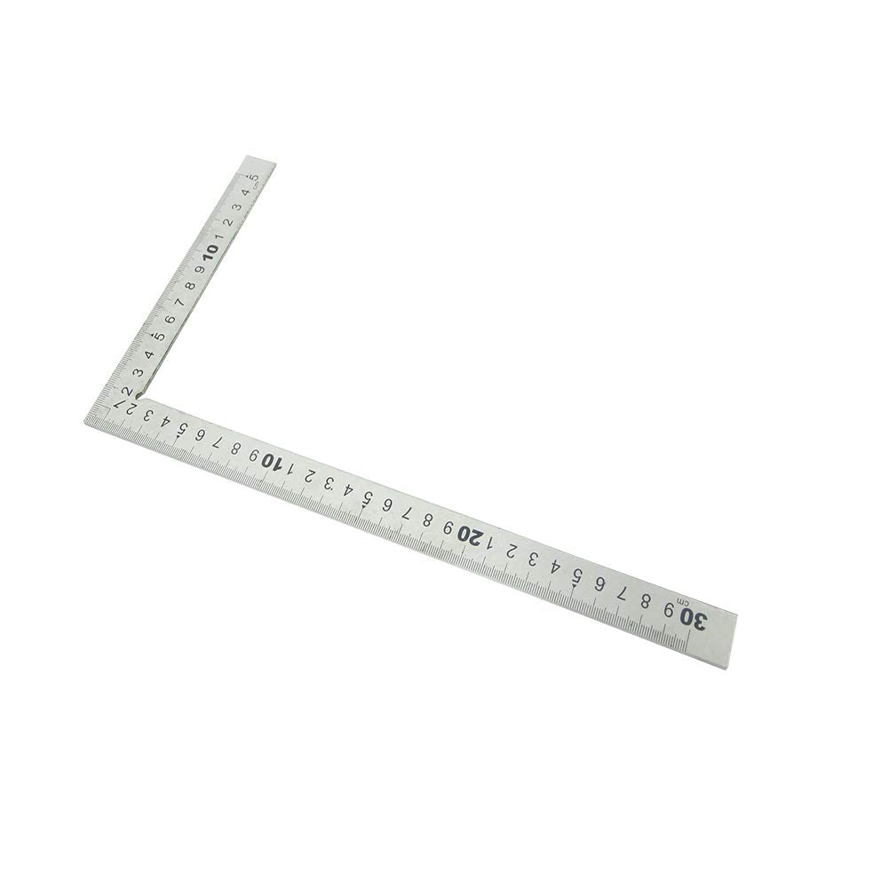 Auniwaig Carpenter Square,Framing Square,150mmx300mm Stainless Steel Square Right Angle Ruler Thicken Try Square Ruler Tools 90 Degree for Carpenter Engineer 1Pc