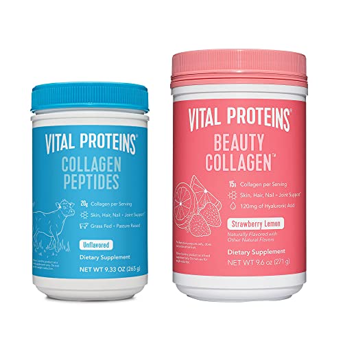Vital Proteins Collagen Peptides Powder Unflavored 9.33 OZ+Beauty Collagen 9.6oz