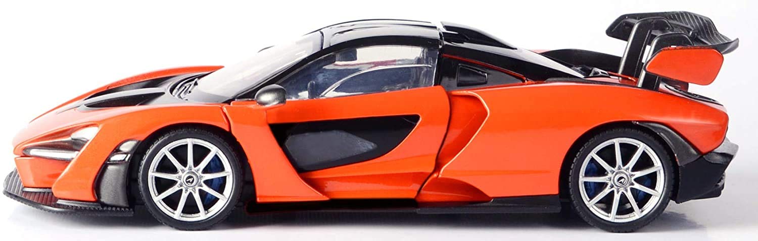 McLaren Senna Orange Metallic and Black Timeless Legends 1/24 Diecast Model Car by Motormax 79355