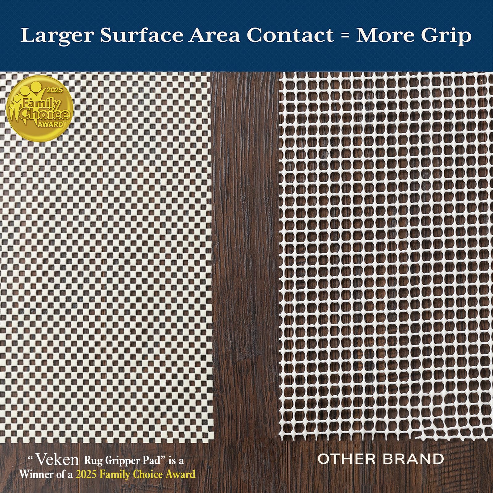 Veken Non Slip Rug Pad Gripper 8 x 10 Feet Extra Thick Pads for Any Hard Surface Floors, Keep Your Rugs Safe and in Place, Under Carpet Anti Skid Mat
