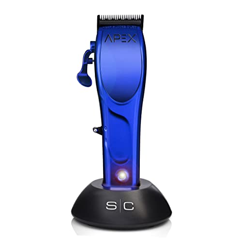 Stylecraft Super-Torque Apex Professional Metal Hair Clipper, Black Diamond Carbon Blades, 8 Magnetic Dub Guards, USB Rechargeable 4-Hour Run-time