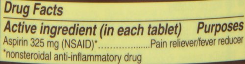 Genuine Bayer Aspirin 325mg Coated Tablets, Pain Reliever and Fever Reducer, 200 Count