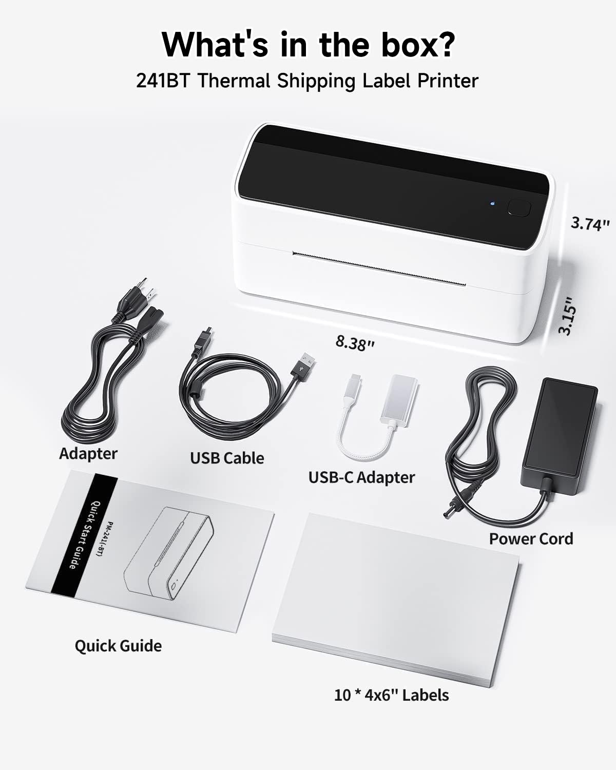 Phomemo Bluetooth Thermal Label Printer, Wireless Label Printer for Shipping Package & Small Business, 4x6 Address Label Printers, Thermal Printer Support iPhone, iPad, Mac, Windows, Android