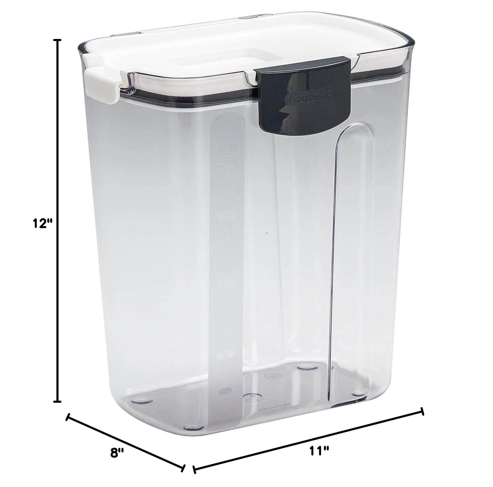 Progressive Prepworks ProKeeper 6 Piece Kitchen Clear Plastic Airtight Food Flour And Sugar Storage Organization Container Baking Canister Set, White