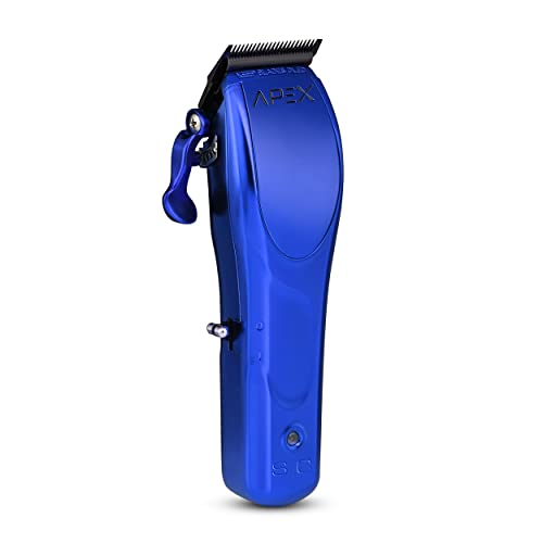 Stylecraft Super-Torque Apex Professional Metal Hair Clipper, Black Diamond Carbon Blades, 8 Magnetic Dub Guards, USB Rechargeable 4-Hour Run-time