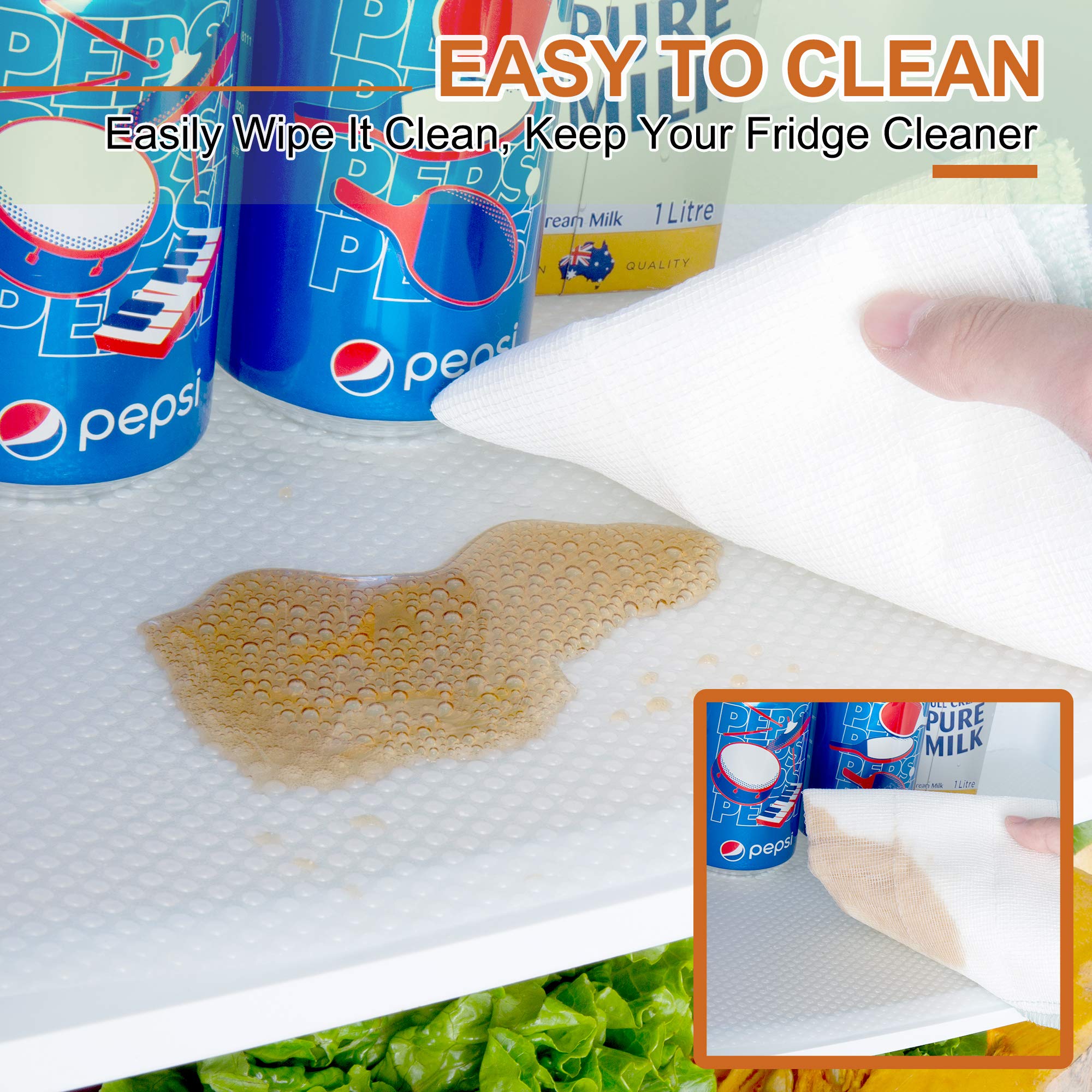 SinhRinh Refrigerator Liner 17.7" x 59" Non-Adhesive Cuttable Washable, Shelf Drawer Cabinet Liner,White Fridge Liner for Kitchen