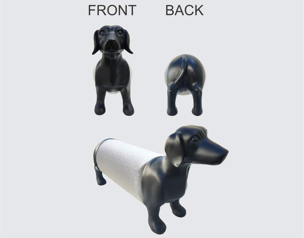 Weiner Dachshund Dog Paper Towel Holder Black Elegant Kitchen Decor | Best Gifts Idea - Dachstastic