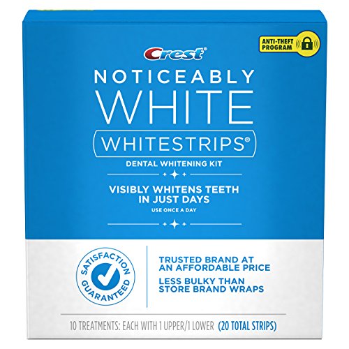 Crest 3D Whitestrips, Noticeably White, Teeth Whitening Strip Kit, 20 Strips (10 Count Pack)
