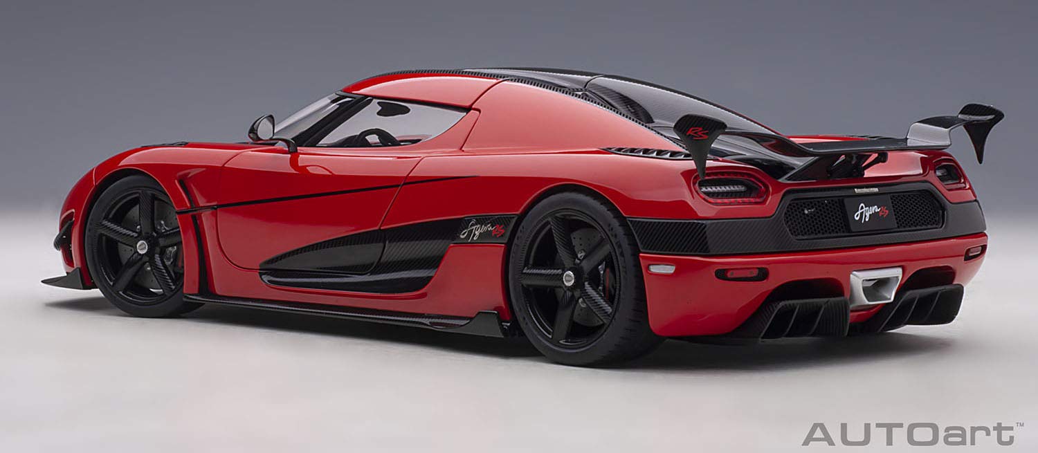 Autoart Koenigsegg Agera RS Chili Red with Black Accents 1/18 Model Car