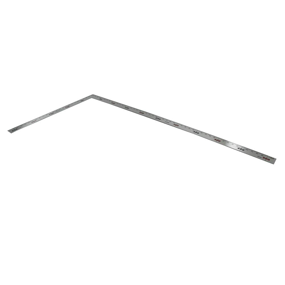 Auniwaig 250mmx500mm Stainless Steel Metric Framing L Square Right 90 Degree Angle Ruler Thicken Try Square Ruler Tools for Carpenter Engineer 1pcs