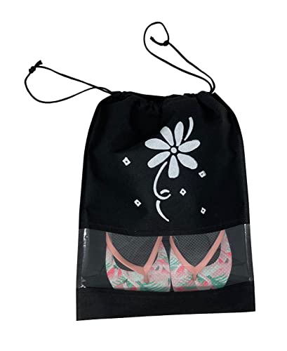 Old Navy Women Beach Summer Casual Flip Flop Sandals (7 Flamingo & Black Flip Flops) with Dust Cover