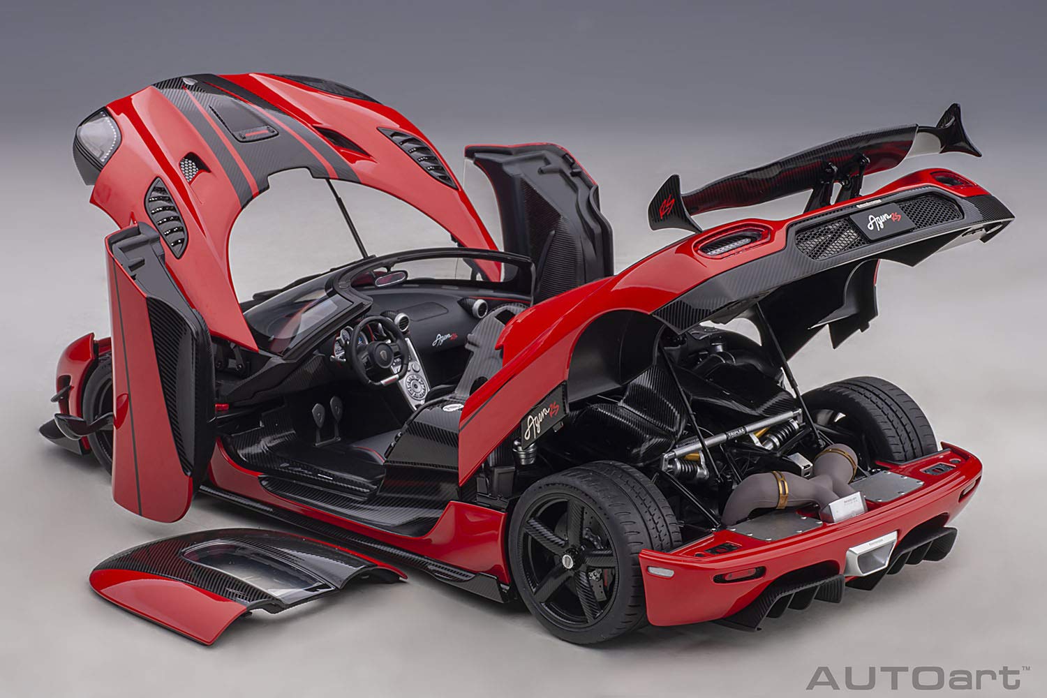 Autoart Koenigsegg Agera RS Chili Red with Black Accents 1/18 Model Car