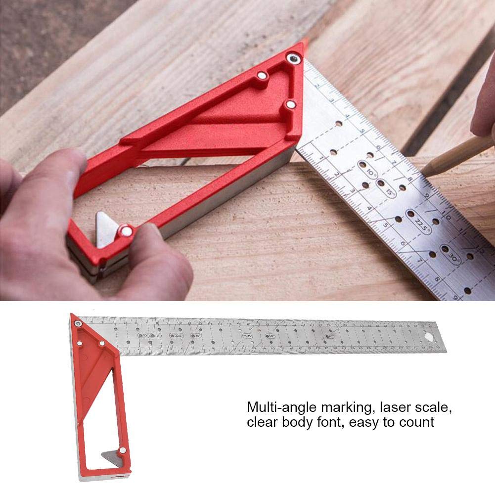 Try Square with Handle, Premium Stainless Steel Woodworking Ruler 45° / 90° Carpentry Tool with Multi-Angle, A Carpenter’s & Machinist’s Essential - The Ultimate Gift for Any Woodworking Shop(40CM)