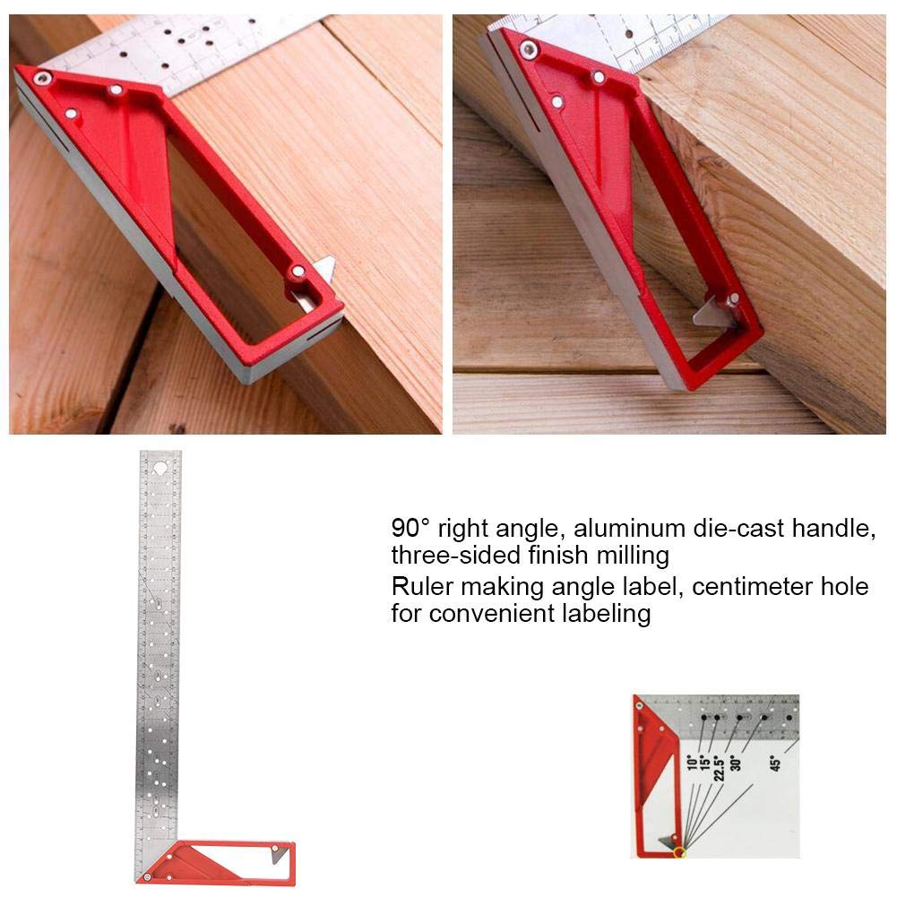 Try Square with Handle, Premium Stainless Steel Woodworking Ruler 45° / 90° Carpentry Tool with Multi-Angle, A Carpenter’s & Machinist’s Essential - The Ultimate Gift for Any Woodworking Shop(40CM)