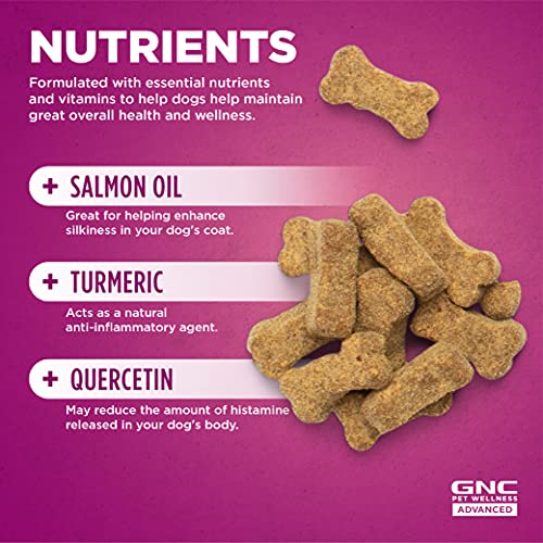 GNC for Pets Advanced Allergy Bundle Dog Supplements - Skin & Coat Dog Supplements and Seasonal Immune Support Dog Supplements - 90 Count Dog Chew, Dog Allergy Supplement, Dog Immune Supplement