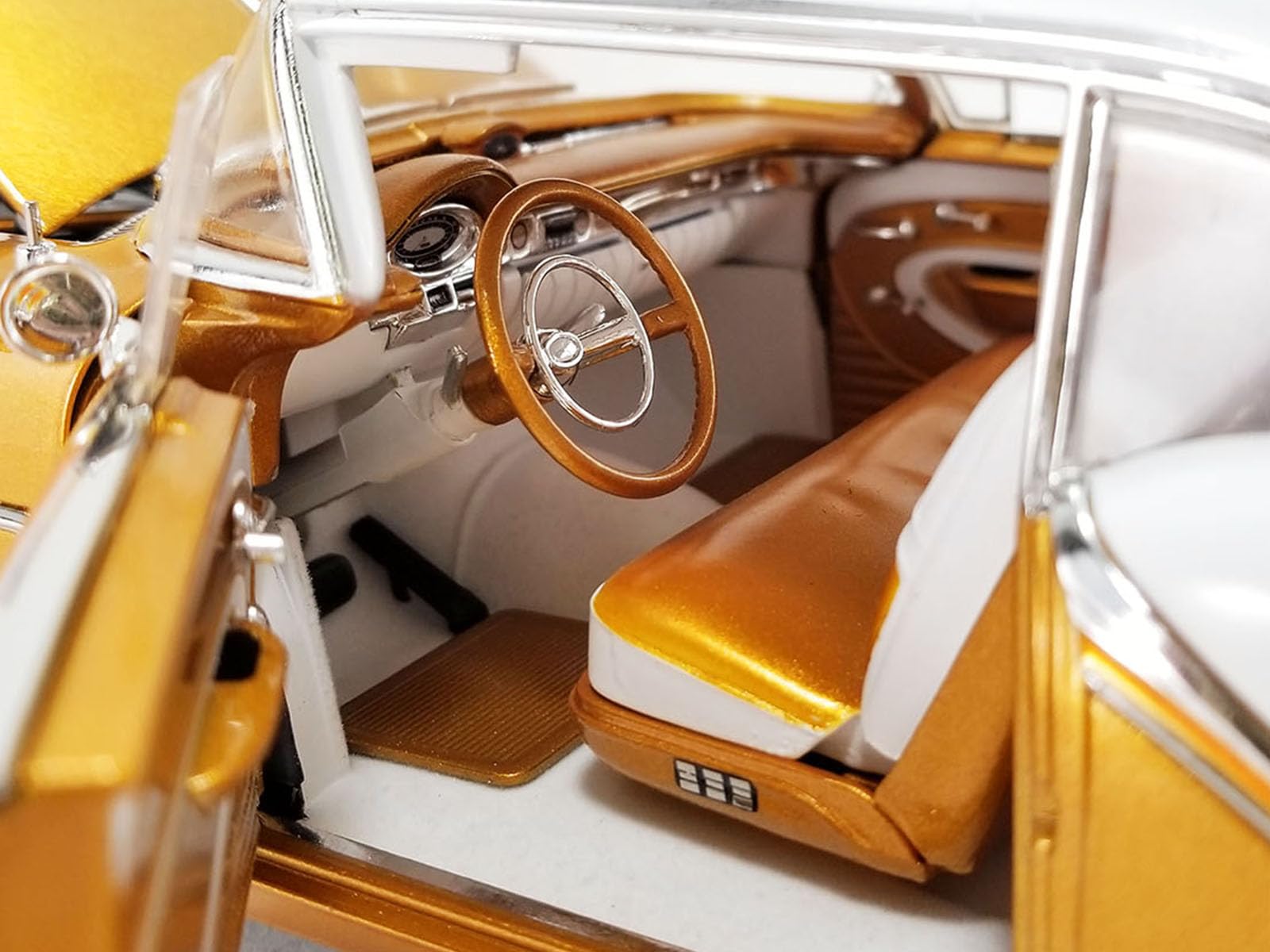 1957 Super 88 Gold Metallic and White Southern Kings Customs Limited Edition to 250 Pieces Worldwide 1/18 Diecast Model Car by Acme A1808006
