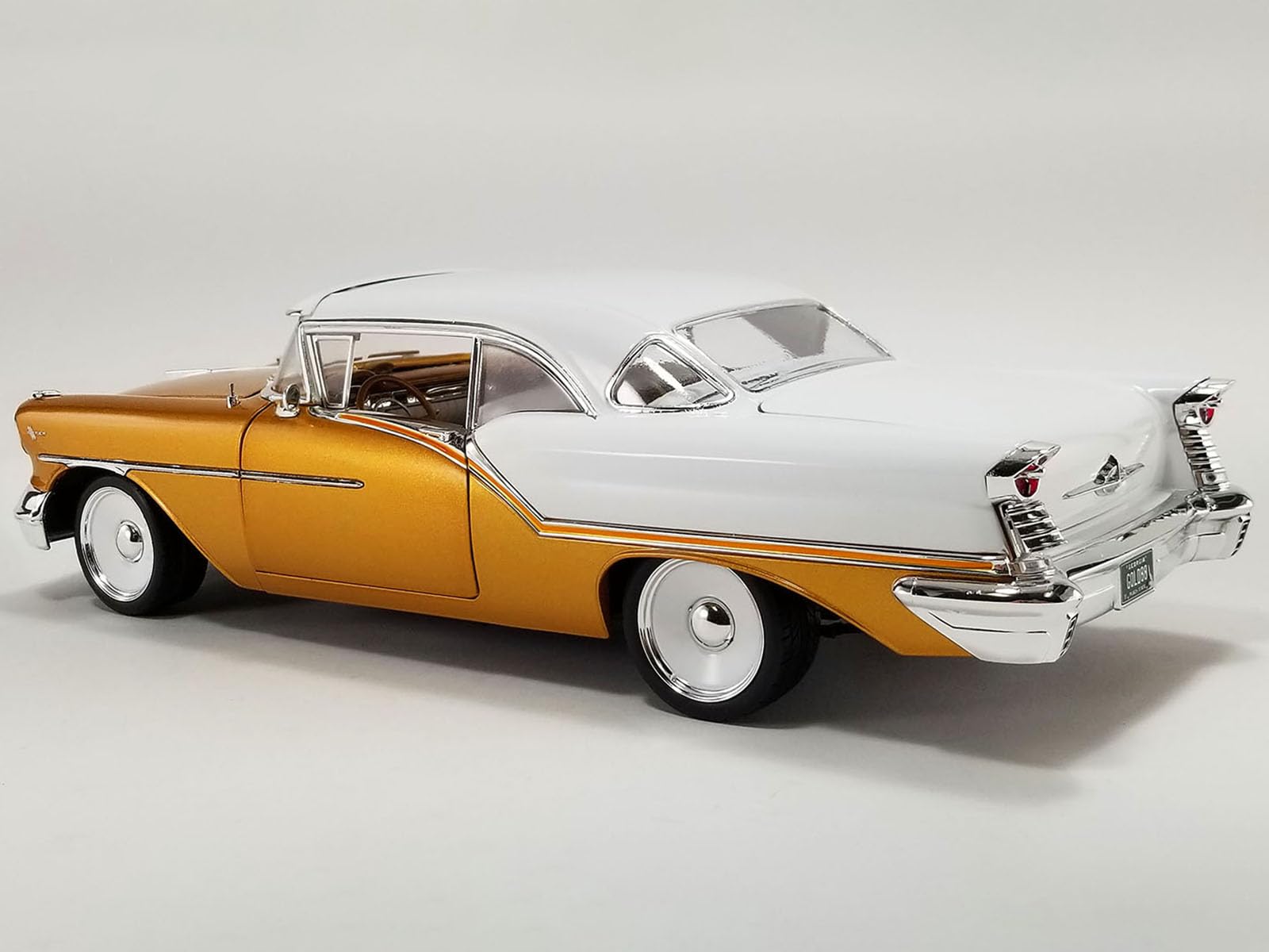 1957 Super 88 Gold Metallic and White Southern Kings Customs Limited Edition to 250 Pieces Worldwide 1/18 Diecast Model Car by Acme A1808006