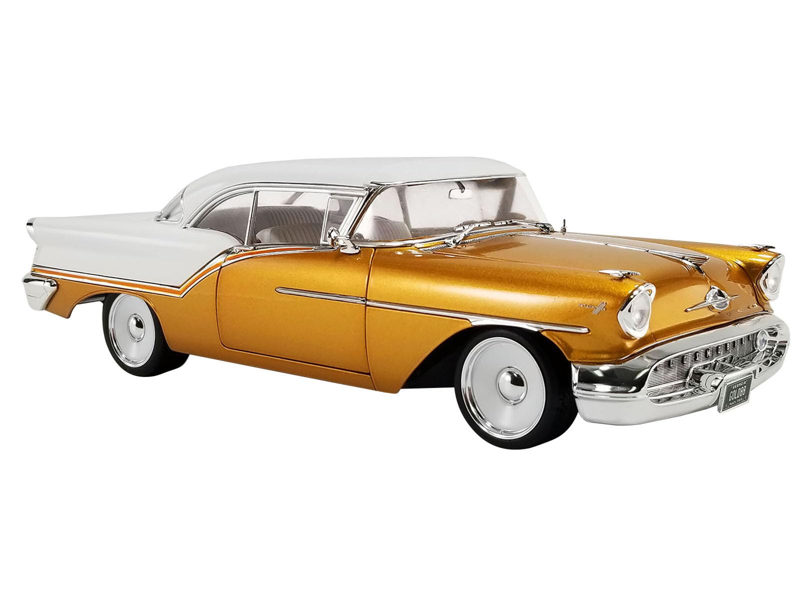 1957 Super 88 Gold Metallic and White Southern Kings Customs Limited Edition to 250 Pieces Worldwide 1/18 Diecast Model Car by Acme A1808006