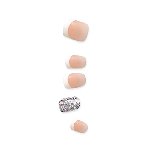 KISS imPRESS Press-On Manicure, Nail Kit, PureFit Technology, Short Press-On Nails, Time Slip, Includes Prep Pad, Mini File, Cuticle Stick, and 30 Fake Nails