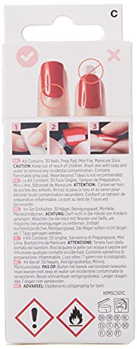 KISS imPRESS Press-On Manicure, Nail Kit, PureFit Technology, Short Press-On Nails, Time Slip, Includes Prep Pad, Mini File, Cuticle Stick, and 30 Fake Nails