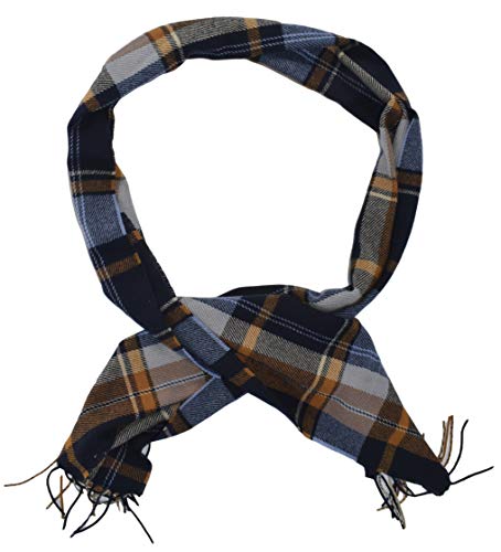 Old Navy Men's Flannel Scarf (Navy Yellow Plaid)