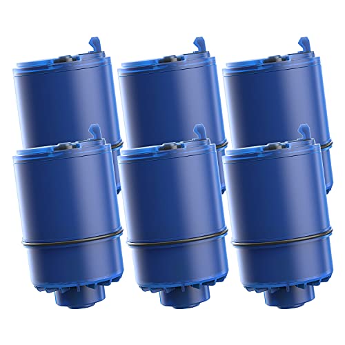AQUA CREST NSF Certified Water Filter, Replacement for Pur® RF9999® Faucet Water Filter, Pur® Faucet Model FM-2500V, FM-3700, PFM150W, PFM350V, PFM400H, Pur-0A1 (6 Count), Model No.: AQU-CF08A