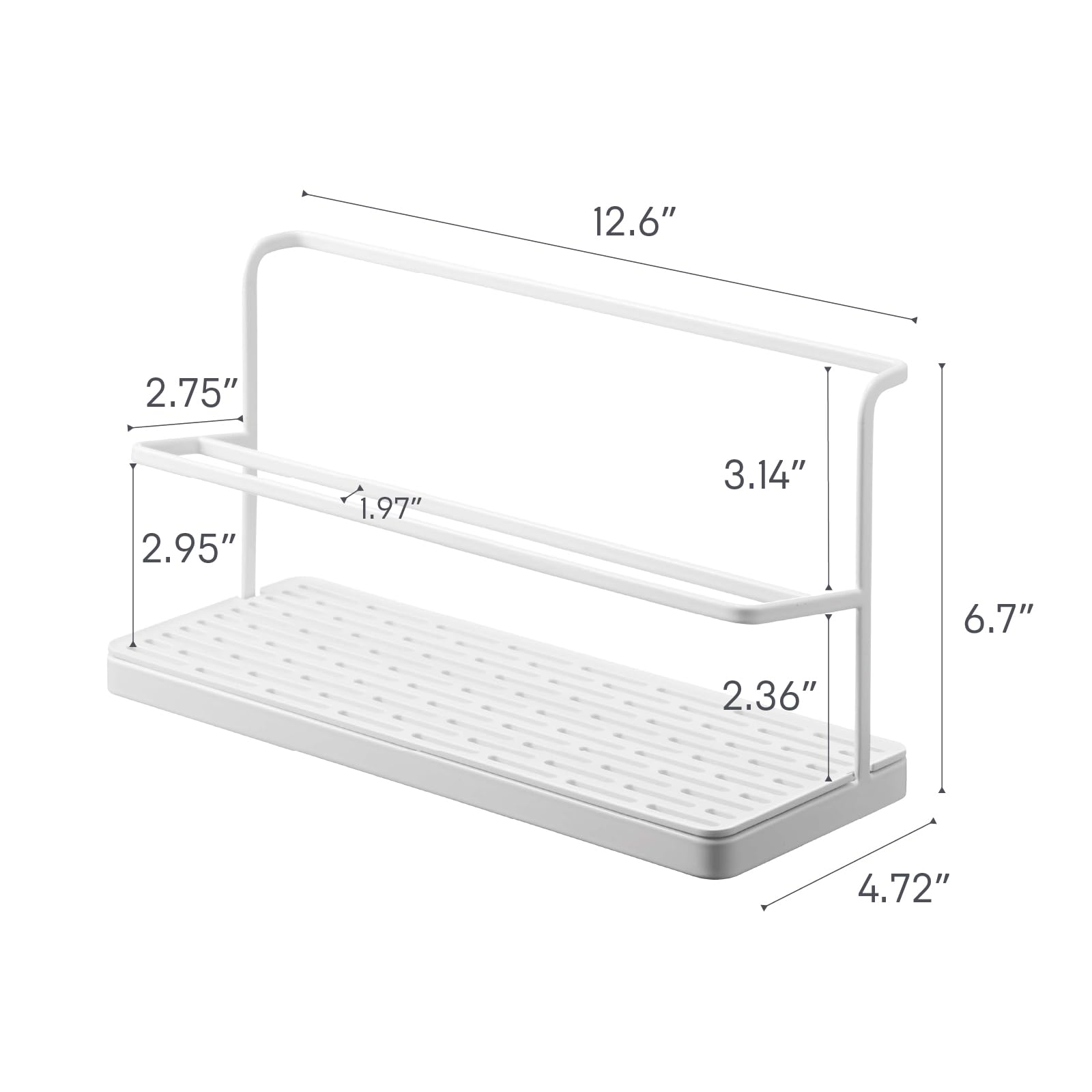Yamazaki Home Countertop Two Tier Bottle Drying Rack, Wide Jug Storage Stand with Drainage Tray for Kitchen Counter for Glass Metal Or Plastic Bottles, Steel, No Assembly Req.