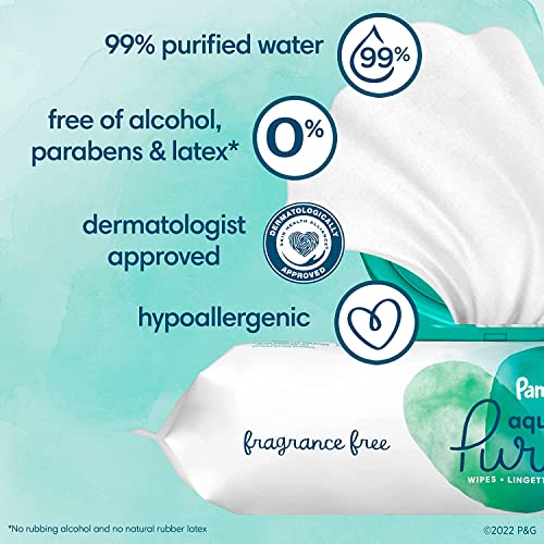 Pampers Aqua Pure Sensitive Baby Wipes 8X Pop-Top 448 Count