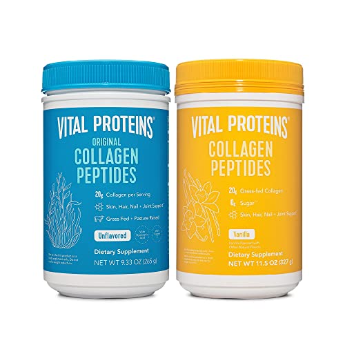 Vital Proteins Collagen Peptides Powder, 9.33 oz Unflavored + 11.5 oz Vanilla