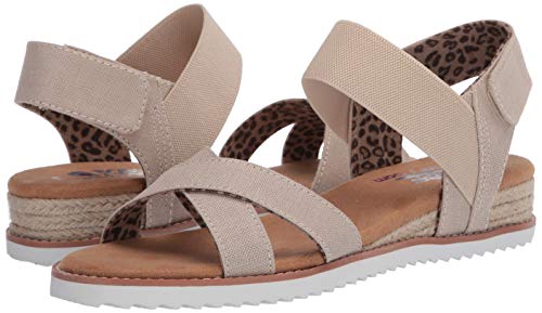 Skechers womens Desert Kiss - Secret Picnic Flat Sandal, Natural, 8 US