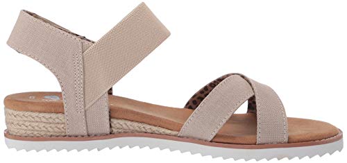 Skechers womens Desert Kiss - Secret Picnic Flat Sandal, Natural, 8 US