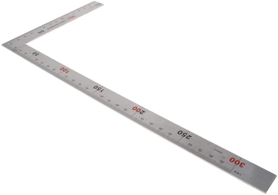 Heyiarbeit 150mmx300mm Stainless Steel Framing Square Right Angle Ruler Thicken Try Square Ruler Tools for Carpenter Engineer 1pcs